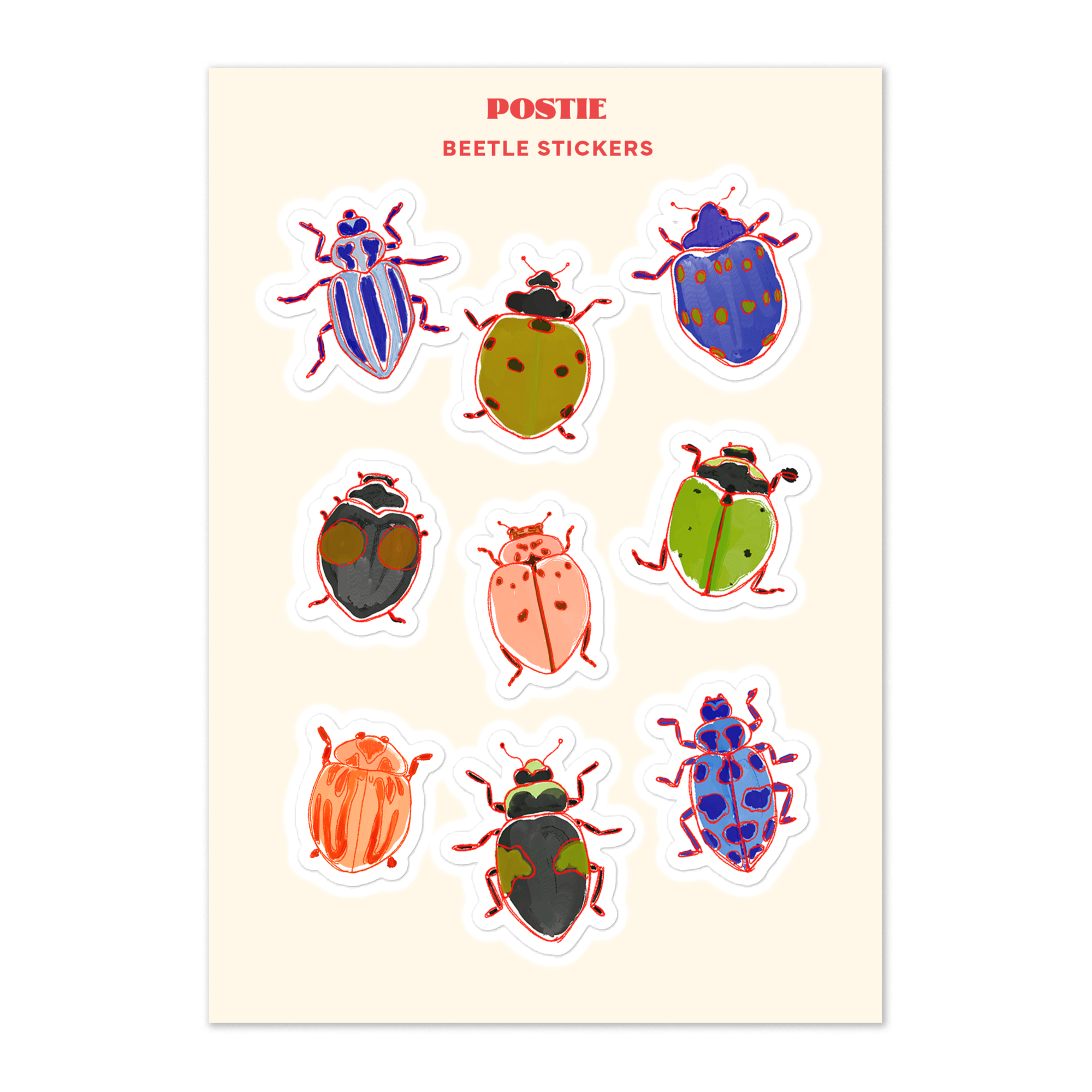 Beetle Sticker Sheet – Sunshine Studio