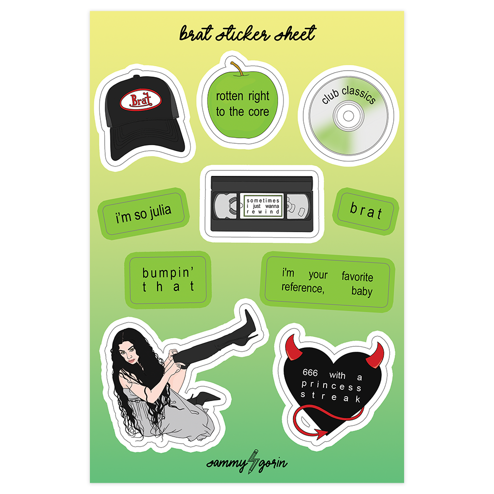 Brat Sticker Sheet – Sunshine Studio